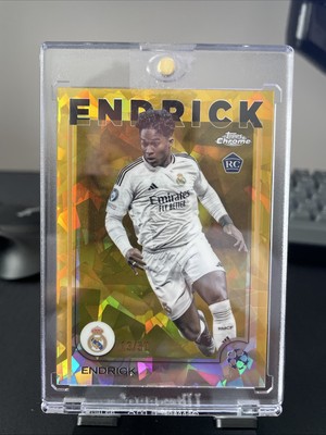 2024-25 Topps Chrome UEFA #100 Endrick Gold Sapphire 9/50 RC Real ...