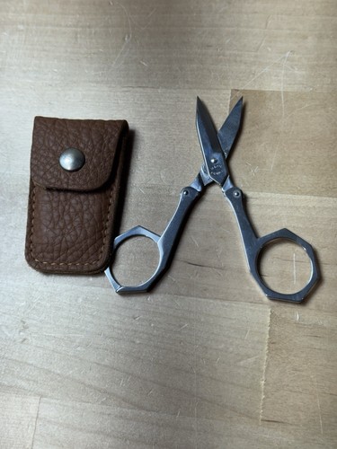 INOX DEPOSE FOLDING SEWING SCISSORS -Made in FRANCE - NEW IN LEATHER ...