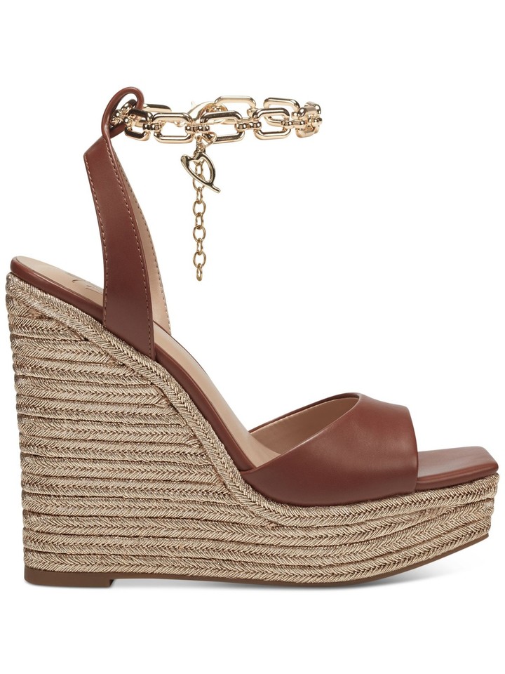 THALIA SODI Womens Brown Clasp Chain 1-1/2" Platform Caden Wedge Shoes ...