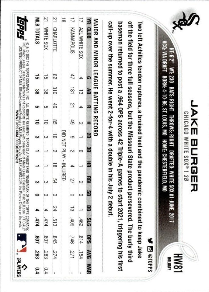 JAKE BURGER CARD #HW81 BUY ANY 2 ITEMS FOR 50% OFF B217R1S5P15 | eBay