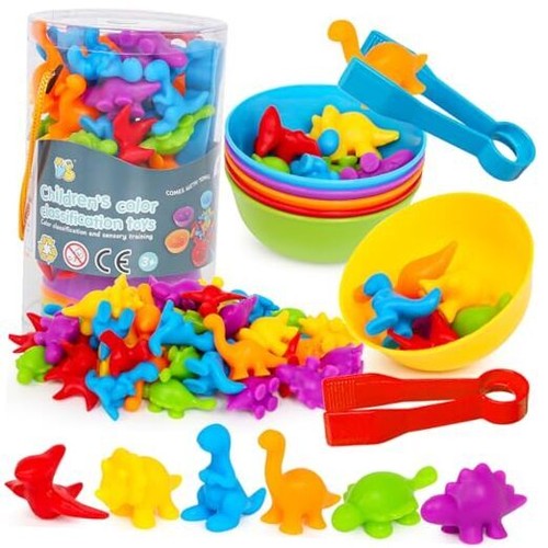 Counting Dinosaur Color Sorting Toys for Toddlers 1-3,Montessori ...