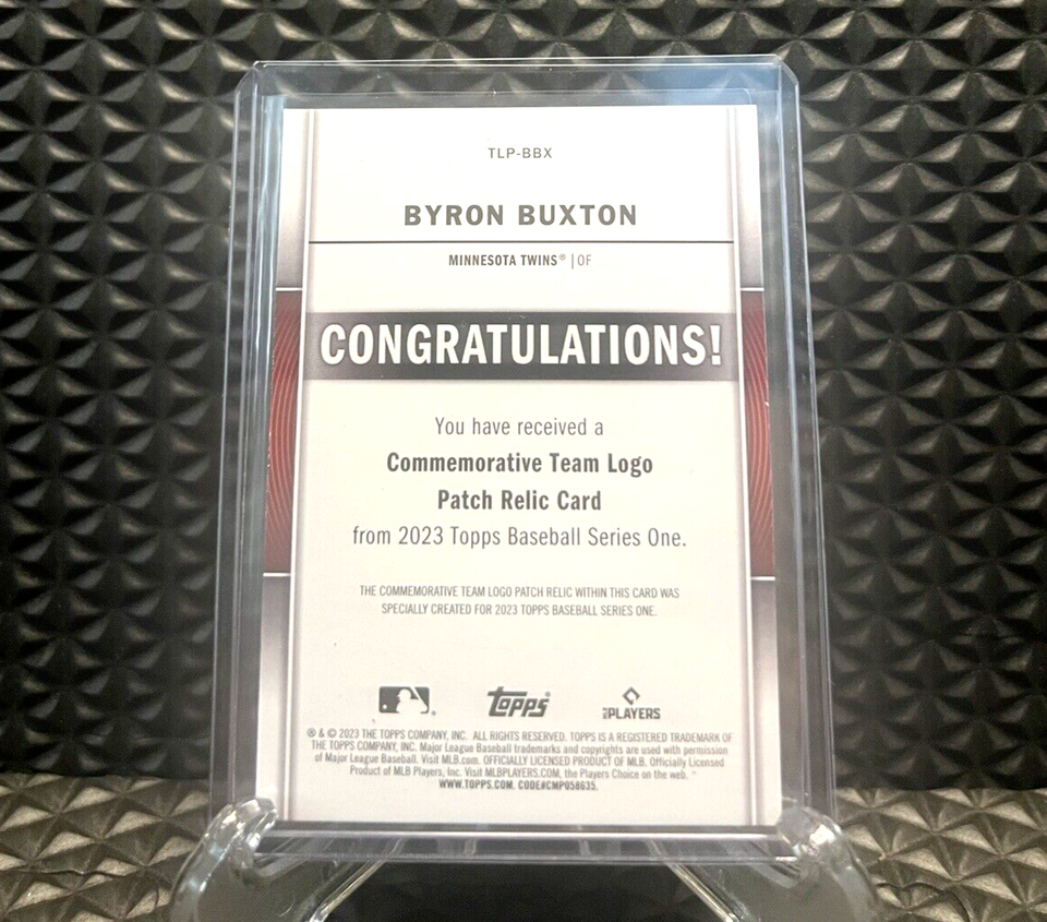 **2023 Topps Series 1 BYRON BUXTON Commemorative Team Logo Patch Relic ...