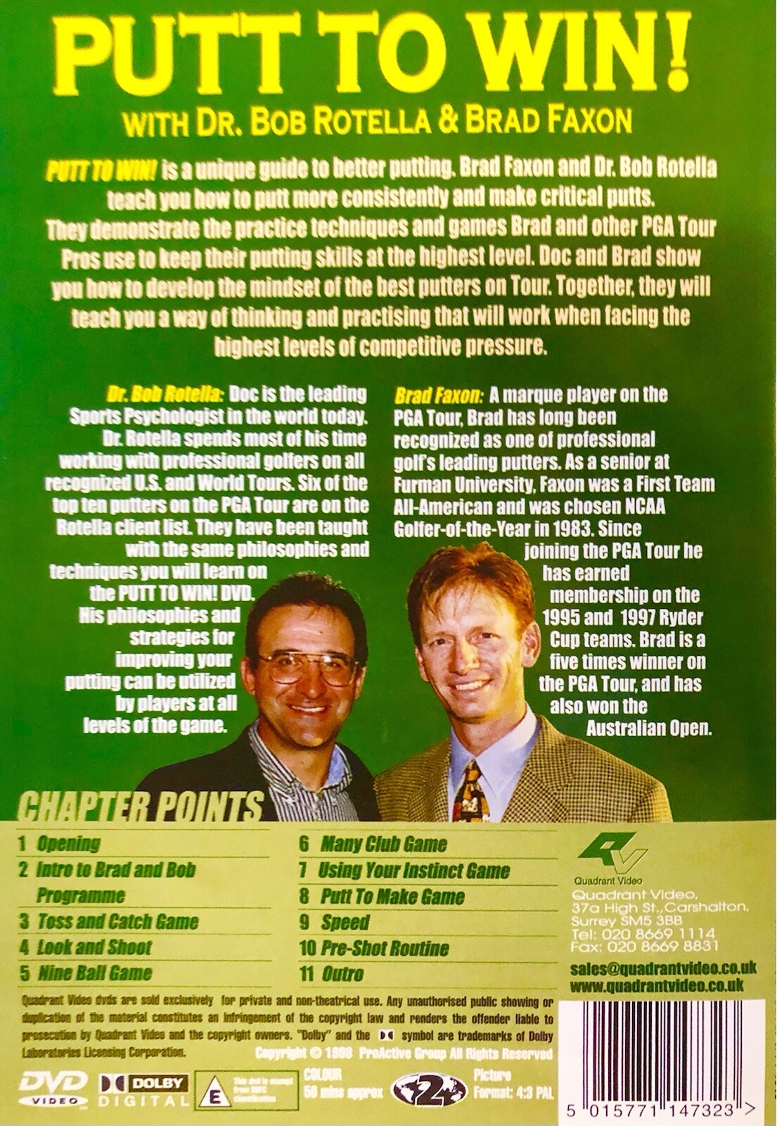 160 New Sealed Putt to Win R2 Dvd Rare 9780743245289 | eBay Australia