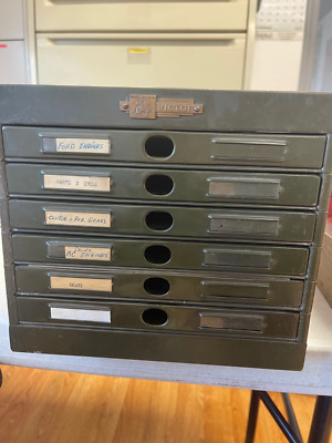 Vintage Victor Kardex Visible Index Card File Cabinet - 6 Drawer | eBay