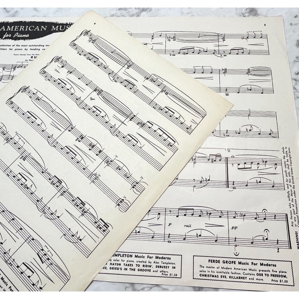 Saadia Piano Sheet Music Vintage 1954 Theme Melody MGM Film Bronislau ...
