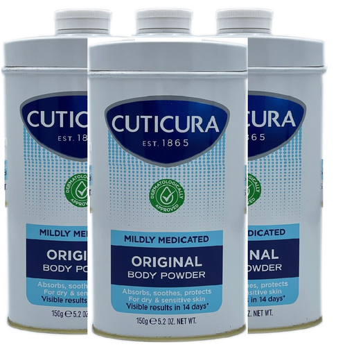 3 X Cuticura Mildly Medicated Original Body Talcum Powder 150G ...