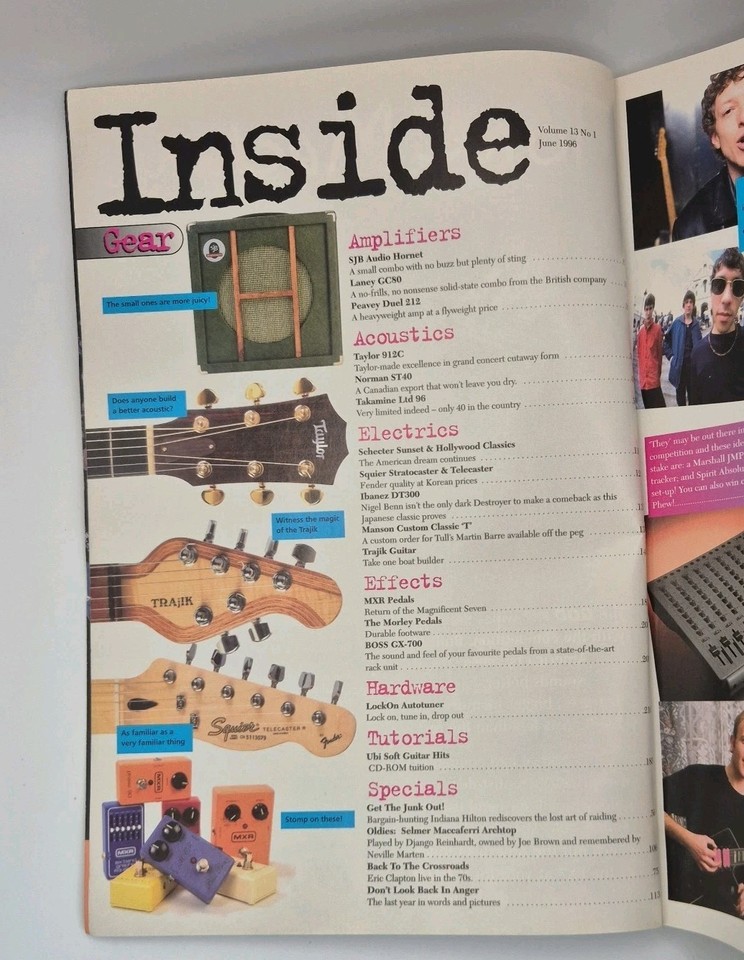 Guitarist Magazine Issue Vol 11 No 1 June 1996 Britpop Cast She Seven ...