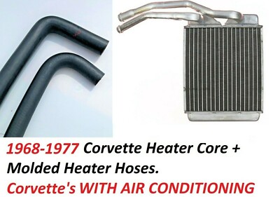 Corvette Core + Heater Hoses Molded with Air Condition 68-77 NEW KIT | eBay