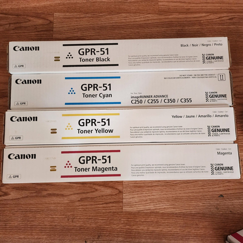 Full Set of (4) Canon GPR-51 Black/Cyan/Yellow/Magenta Toner Cartridges ...