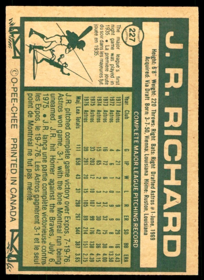 1977 O-PEE-CHEE! RICHARD SIEBERT ASTROS #227 | eBay