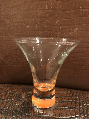 Bacardi.O Rum Glass Flared, Etched Logo Cocktail Orange Color Bottom ...