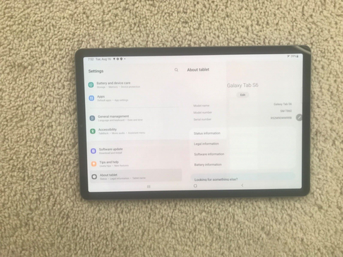 Samsung Galaxy Tab S6 SM-T860 128 GB, Wi-Fi, 10.5 in - Gray for sale ...