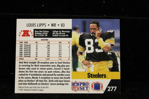 Louis Lipps Pittsburg Steelers Signed Football Card Autographed Auto | eBay