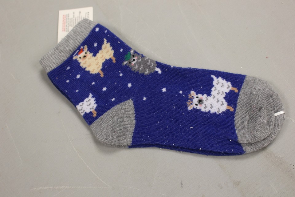 Children's Christmas Llama Socks Size 7-8.5 -Blue -New | eBay