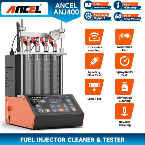 ANCEL ANJ400 4-Cylinder Ultrasonic Fuel Injector Cleaner Tester Machine ...