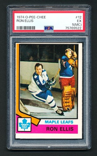1974 OPC HOCKEY 12 RON ELLIS HOF MAPLE LEAFS PSA 5 mc EX | eBay