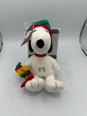 Whitmans Snoopy Woodstock Elf Stocking Plush Peanuts Stuffed Animal | eBay