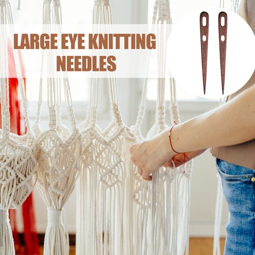 2PCS Big Two-Eyed Weaving Needle for Handmade Projects DIY Knitting ...