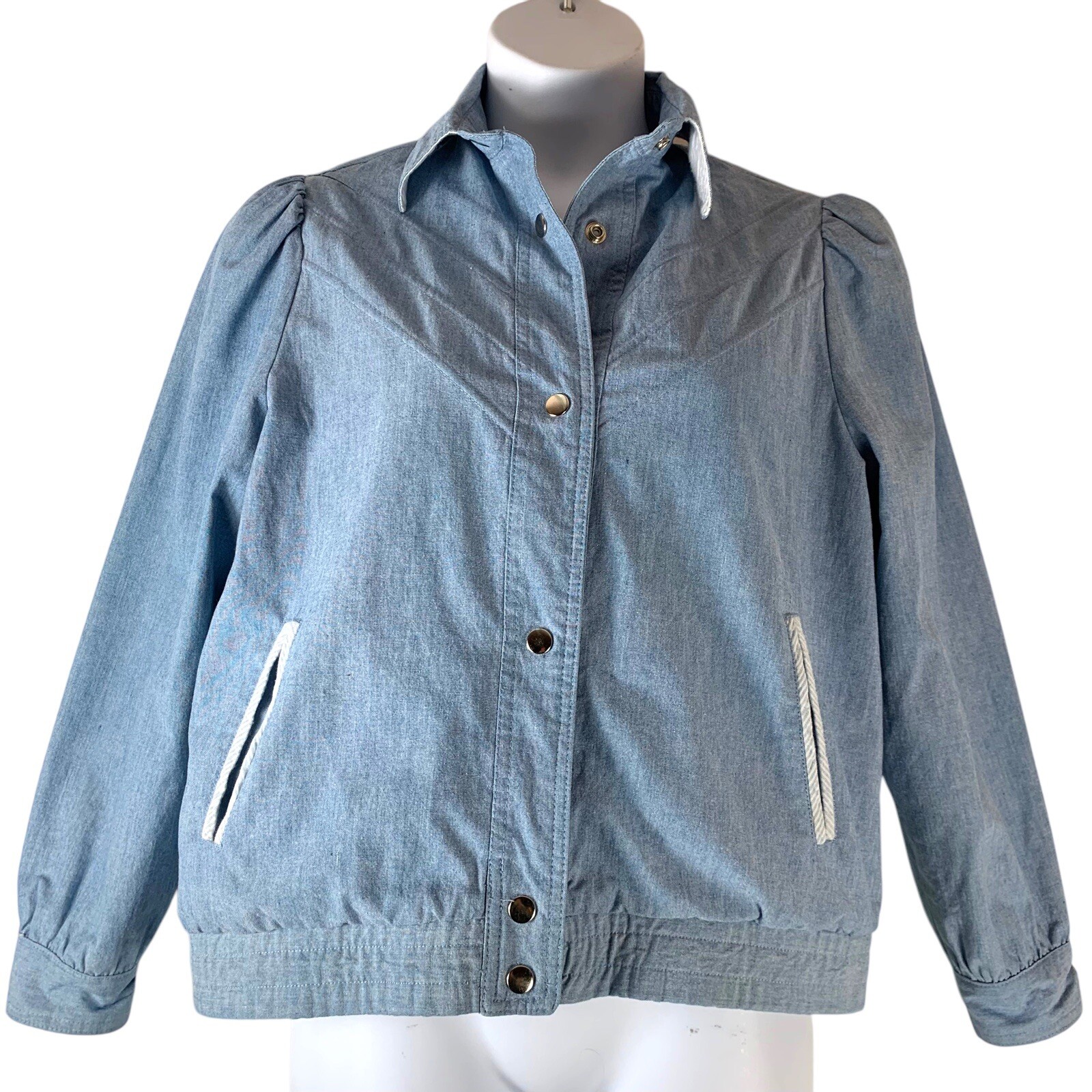 Vintage Jean Jacket Size Medium Snap Button Front Lig… - Gem