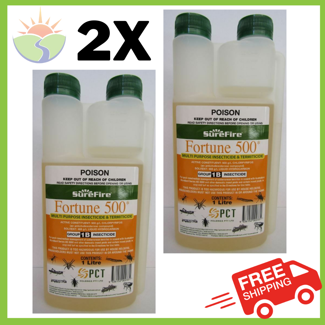 2X Fortune 500 1lt. Insecticide & Termiticide. Chlorpyrifos 500g/l ...