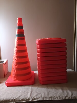 28 Inch [12 Pack] Collapsible Traffic Safety Cones, Multi Purpose Pop ...