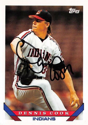 Dennis Cook autographed Baseball Card (Cleveland Indians, 67) 1993 ...