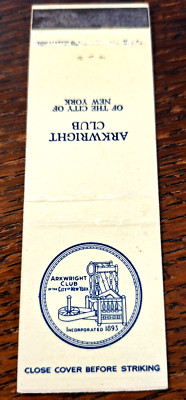 Vintage Matchbook: Arkwright Club, New York, NY | eBay