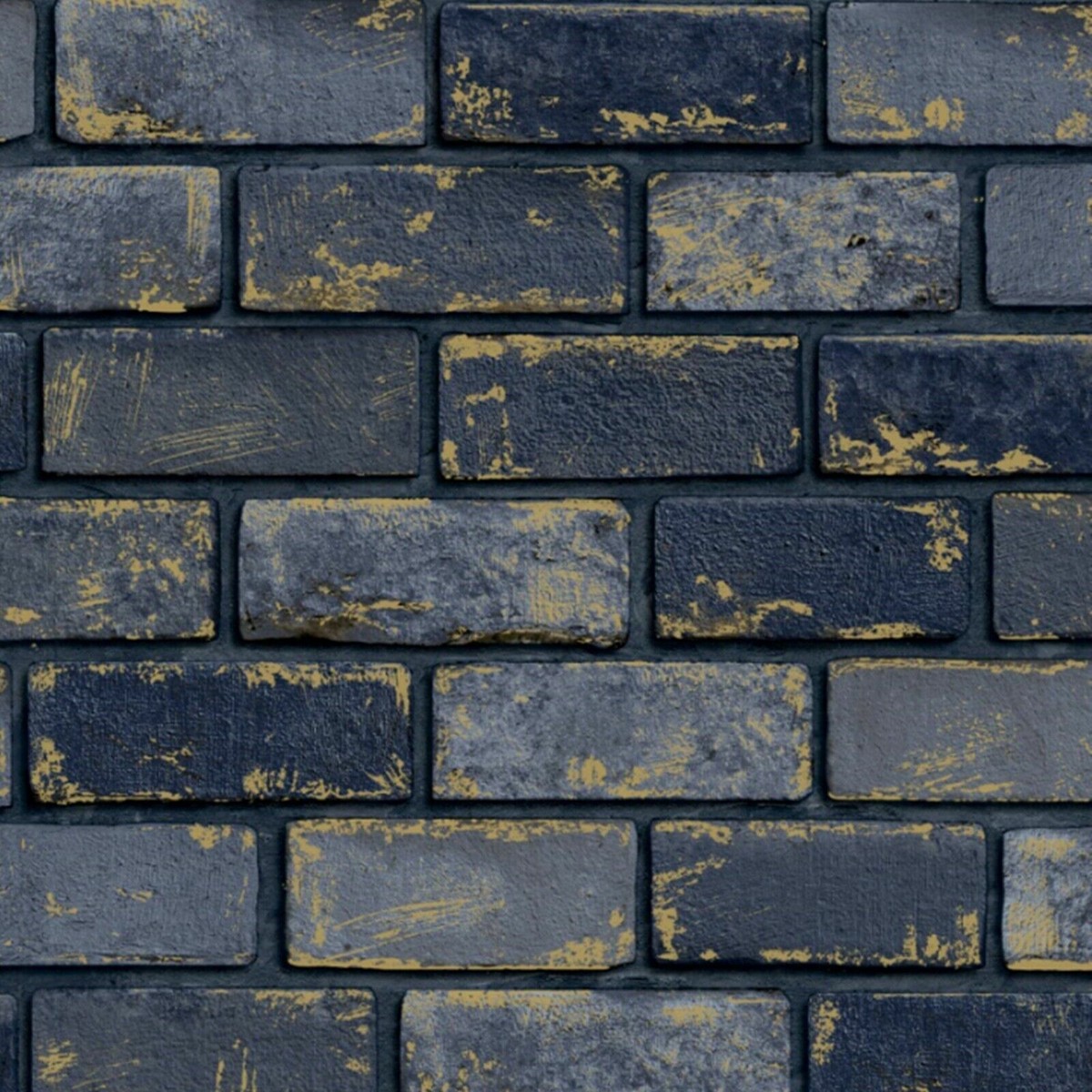 Navy Blue Brick Wall Cool Ocean Blue Brick Effect Matt Ceramic Wall