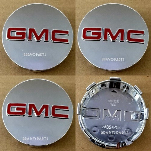 GMC 83mm CHROME CENTER CAPS 2014-2019 Sierra Limited & Yukon + XL 20 ...