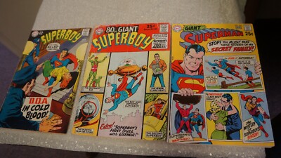 LOT OF 3 SUPERBOY/MAN COMICS Superman #222 Giant, Superman's Secret ...