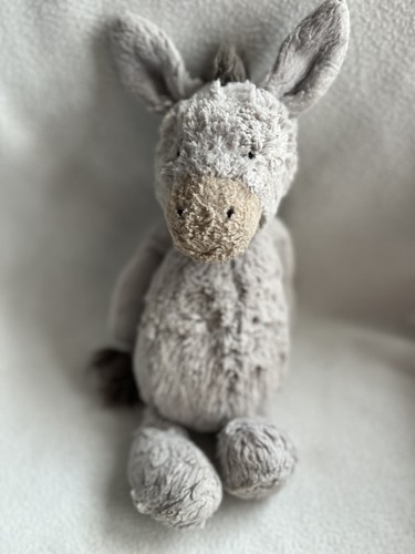 Jellycat Bashful Donkey Plush Gray Stuffed Animal Retired HTF Well ...
