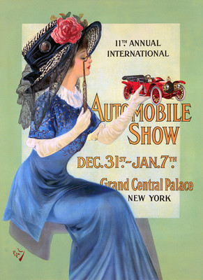 Fashion Lady Girl Car Automobile Show New York Vintage Poster Repro ...