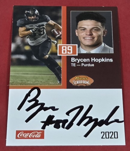Brycen Hopkins Auto 2020 Senior Bowl Purdue Boilermakers Signed Los ...