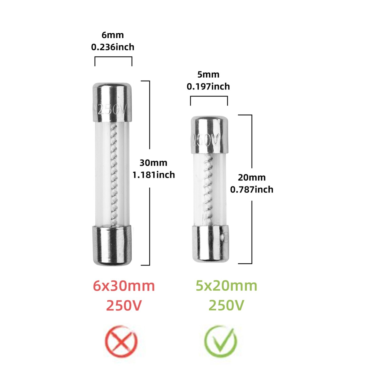 10Pcs 4A 250V SLOW Blow Acting Glass Fuse 5X20mm T4AL250V 4 amp Time ...