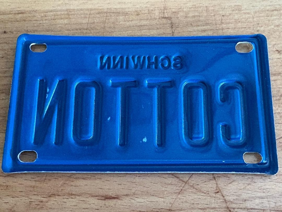 SCHWINN KRATE STINGRAY COTTON PICKER, FASTBACK, LIL TIGER BIKE LICENSE ...