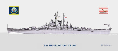 USS Huntington CL-107 Ship Print US Navy | eBay