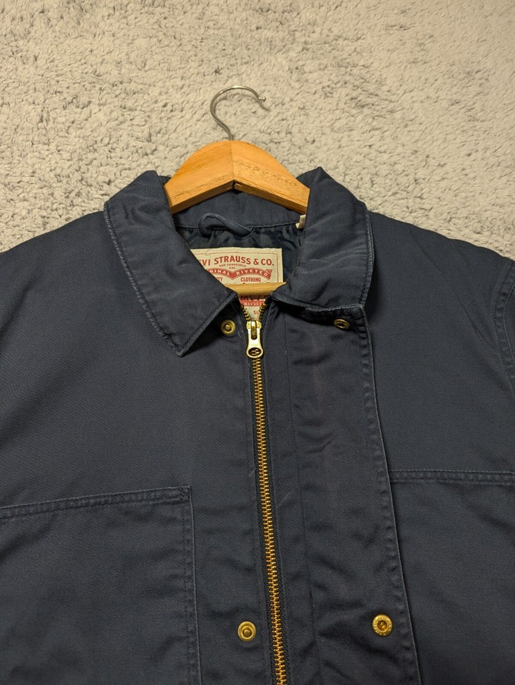Levi's Chore Jacket Mens Small Navy Utility Engineers Full Zip Coat ...