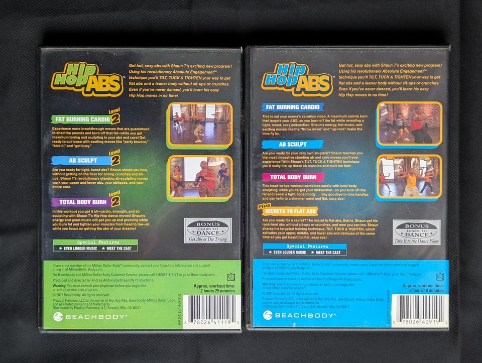 Lot Of 5 Beachbody DVDs Hip Hop Abs Cardio Flat Abs Hips Buns Thighs ...
