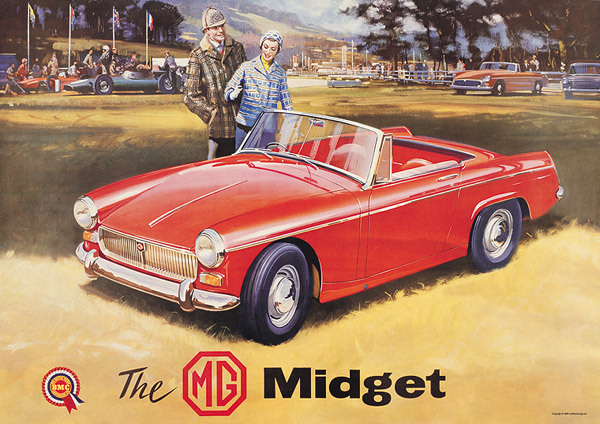 MG MGB Roadster Yellow Classic Car Picture Poster Print A1 A3+ | eBay UK