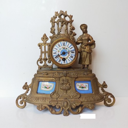 Antique French Bronze Mantel Clock Parrot Freres Medaille de Bronzes ...