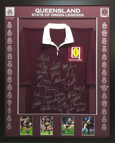 Blazed In Glory - QLD State Of Origin Legends - NRL Signed & Framed ...