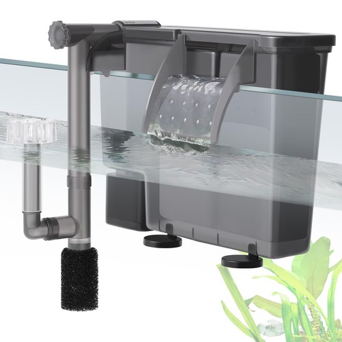 5W Hang-on Aquarium Filter 124GPH Quiet Fish Tank Filter with Filter ...