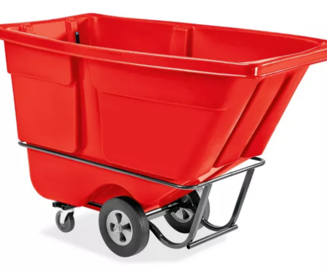 ULINE H-4186 Heavy Duty Tilt Truck - 1 Cubic Yard - RED, Dump Cart ...