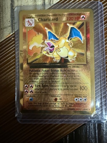 🔥CHARIZARD Gold Metal Pokemon Card - Celebrations Promo - UPC - 4/102 ...