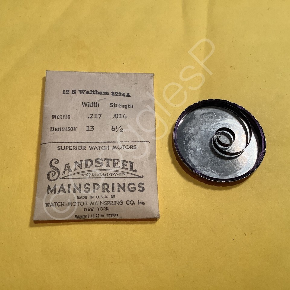 NOS Mainsprings for Waltham Watches 6s to 12s - Select A Style/Size | eBay