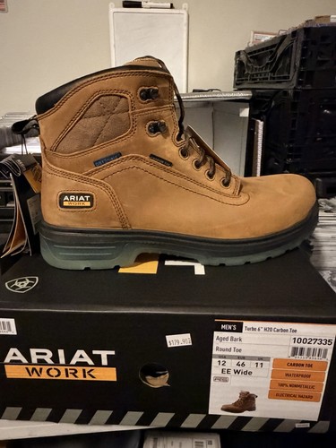 New Ariat® Turbo 6 inch H2O Waterproof Composite Toe Work Boots 12 EE ...