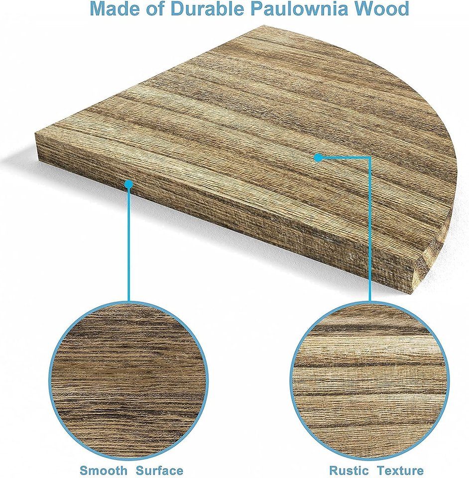 Alsonerbay Corner Shelf Wall Mount of 4 Tier Corner Shelves Rustic Wood ...