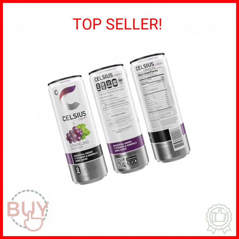 Grape Rush Sparkling Energy Drink, Functional Essential 12 Fl Oz (Pack ...