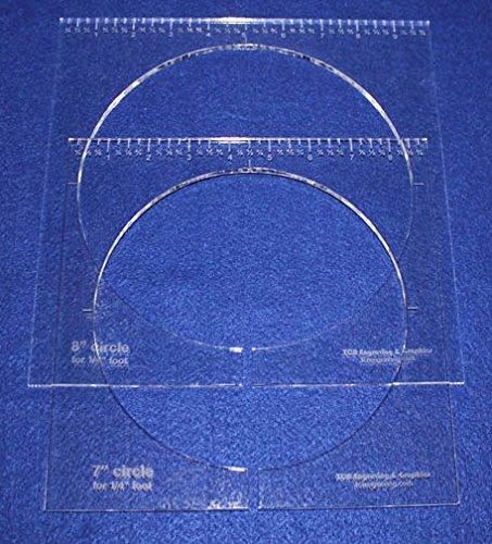 2 Piece Inside Circle Set 7" & 8" W/rulers ~1/4" Thick - Long Arm- For ...
