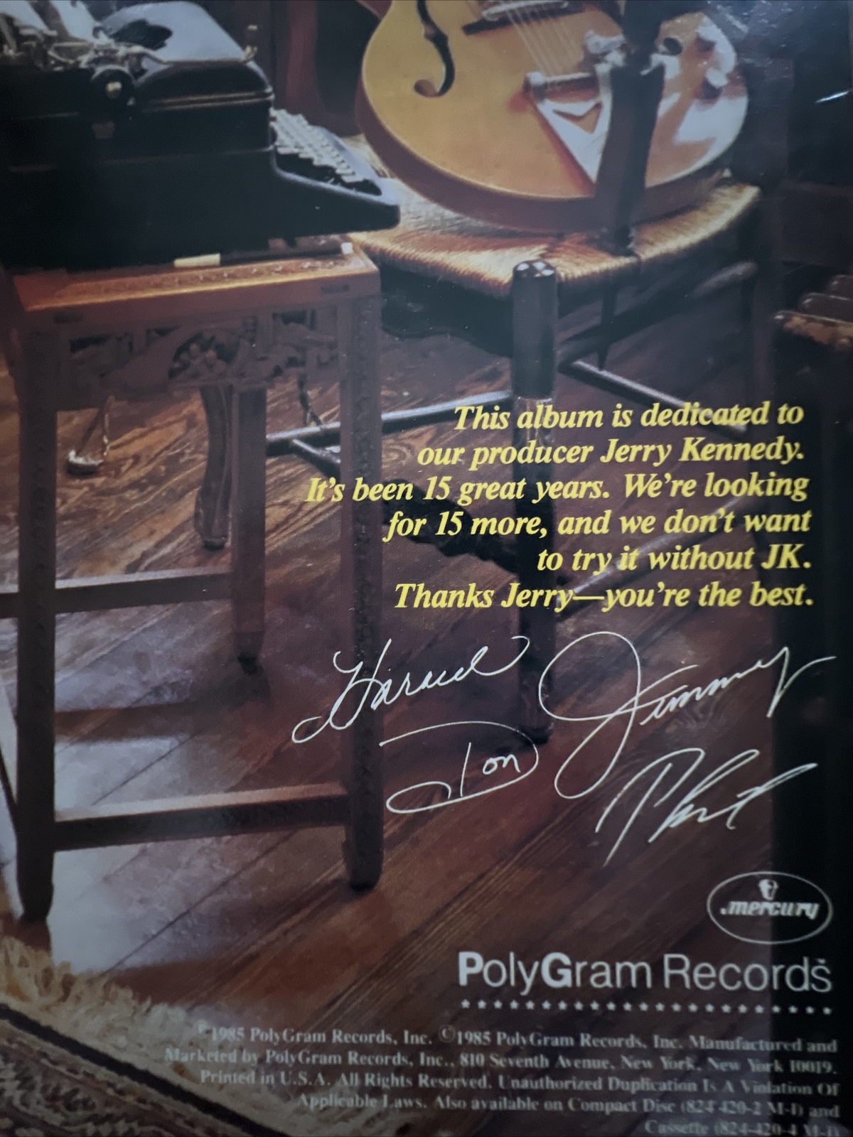 The Statler Brothers Pardners In Rhyme LP 1985. Song Hello Mary Lou ...